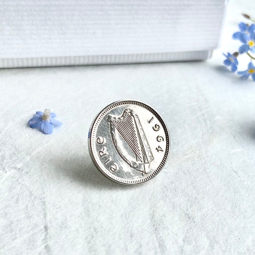Harp and Hare Celtic Pin, Sterling Silver Tie Tack Pin for Men and ...