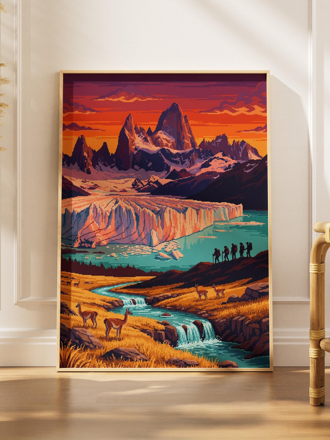 Patagonia Pixel Art Poster – Retro 8-bit Travel Print - Etsy