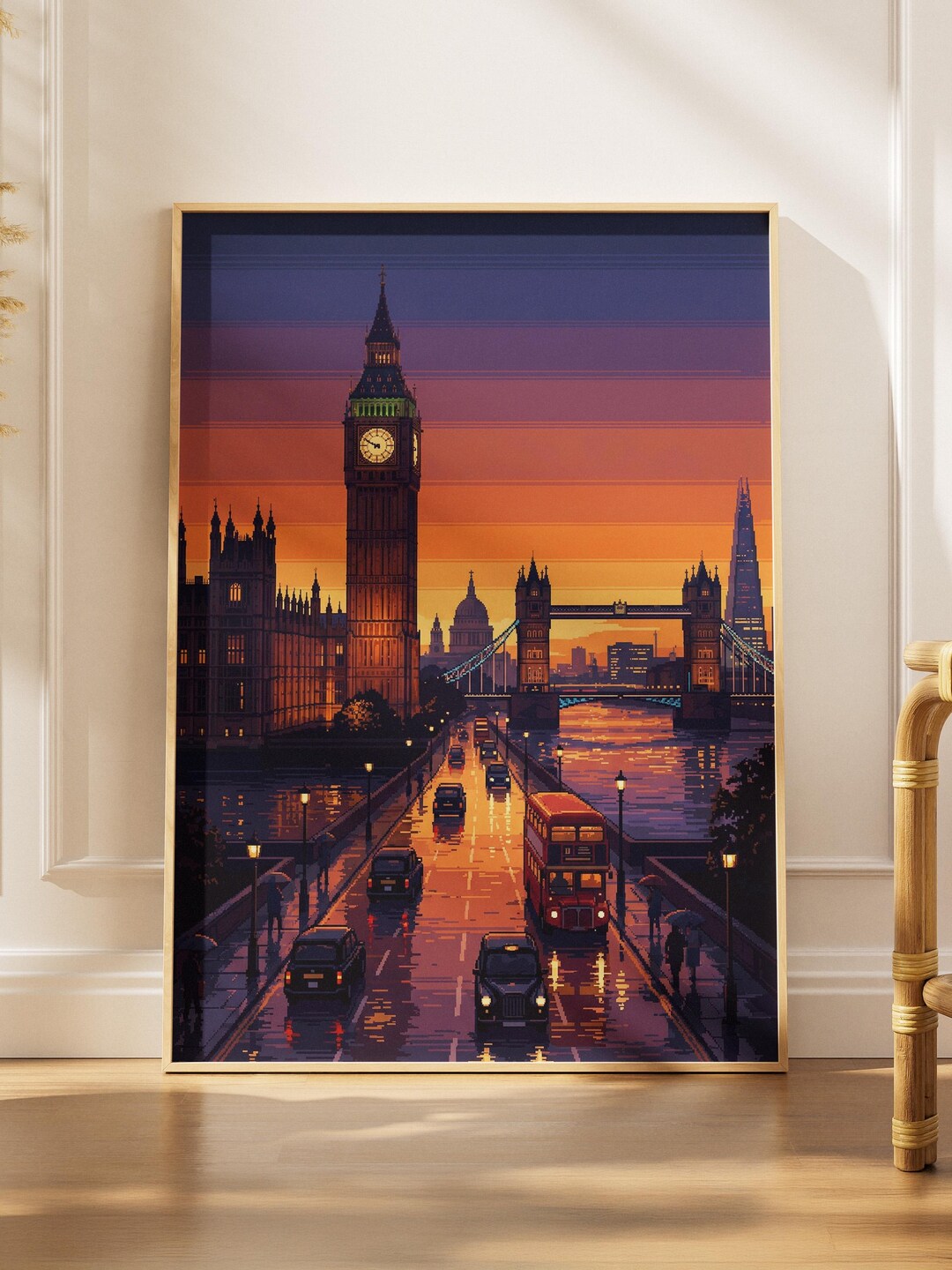 London United Kingdom Pixel Art Poster – Retro 8-bit Travel Print - Etsy