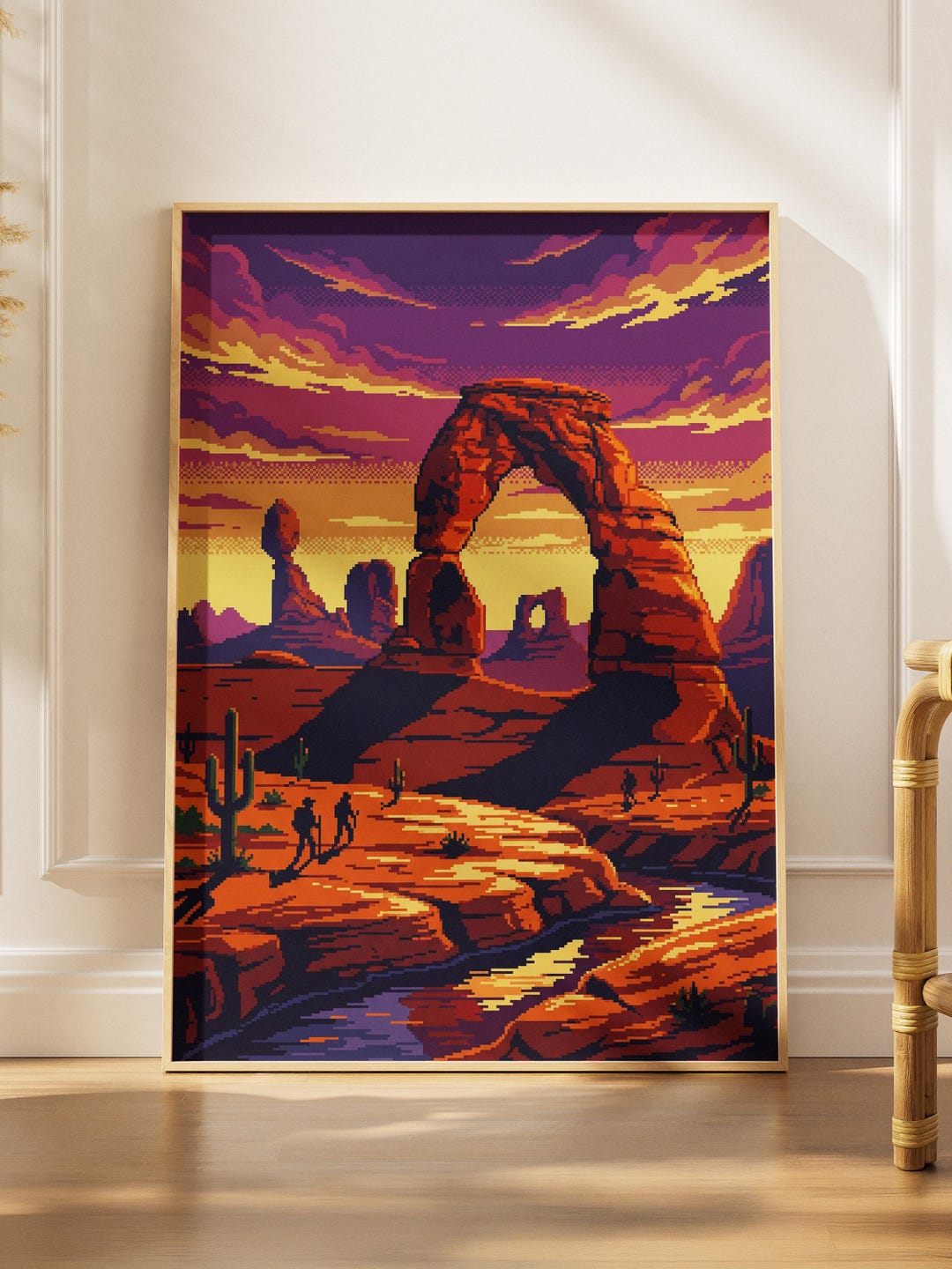 Arches USA Pixel Art Poster – Retro 8-bit Travel Print - Etsy