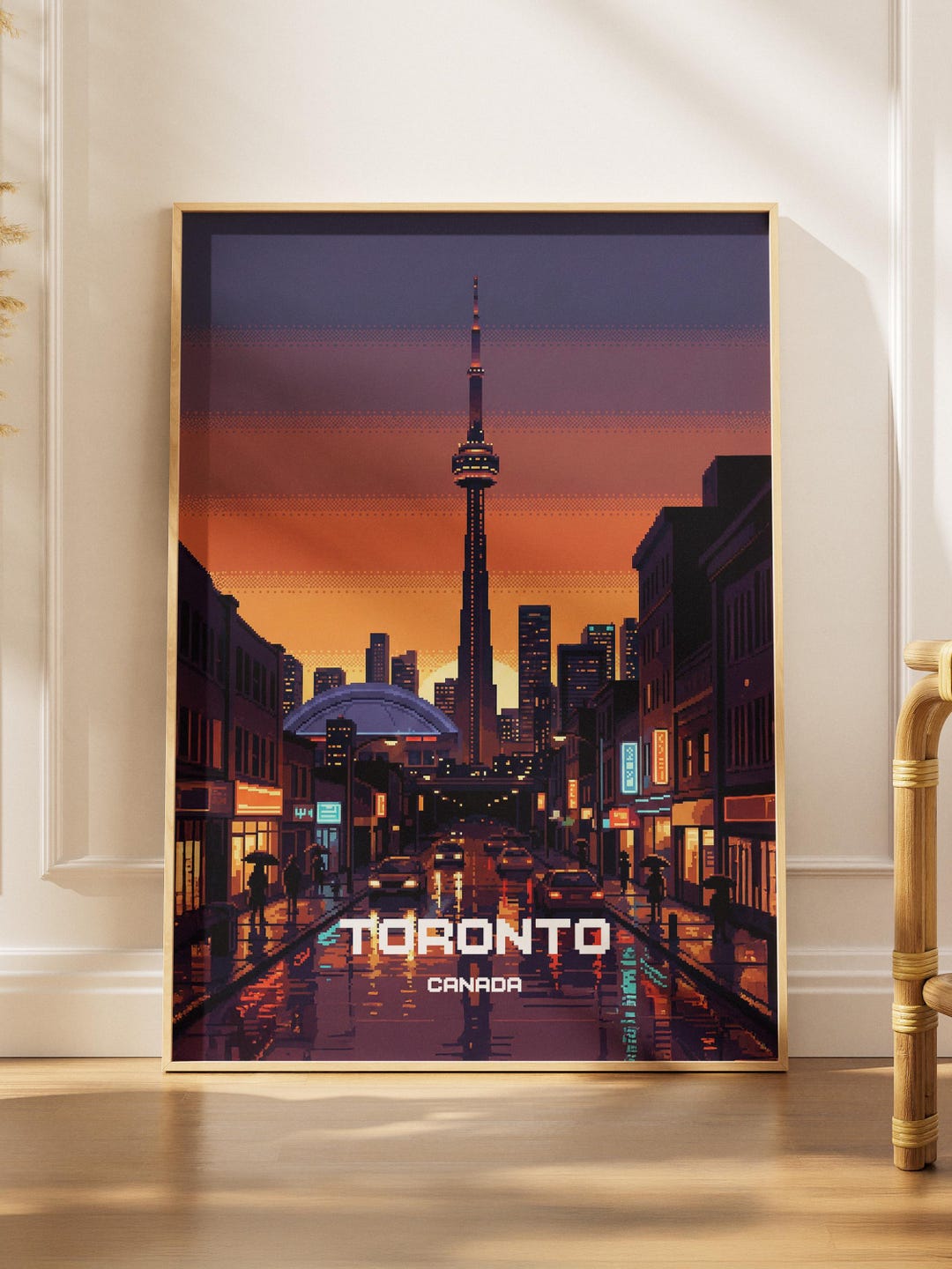 Toronto Canada Pixel Art Poster – Retro 8-bit Travel Print - Etsy