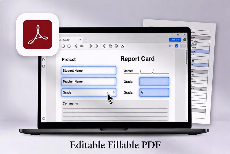 Student Report Card Template – Editable PDF for Teachers, Printable ...
