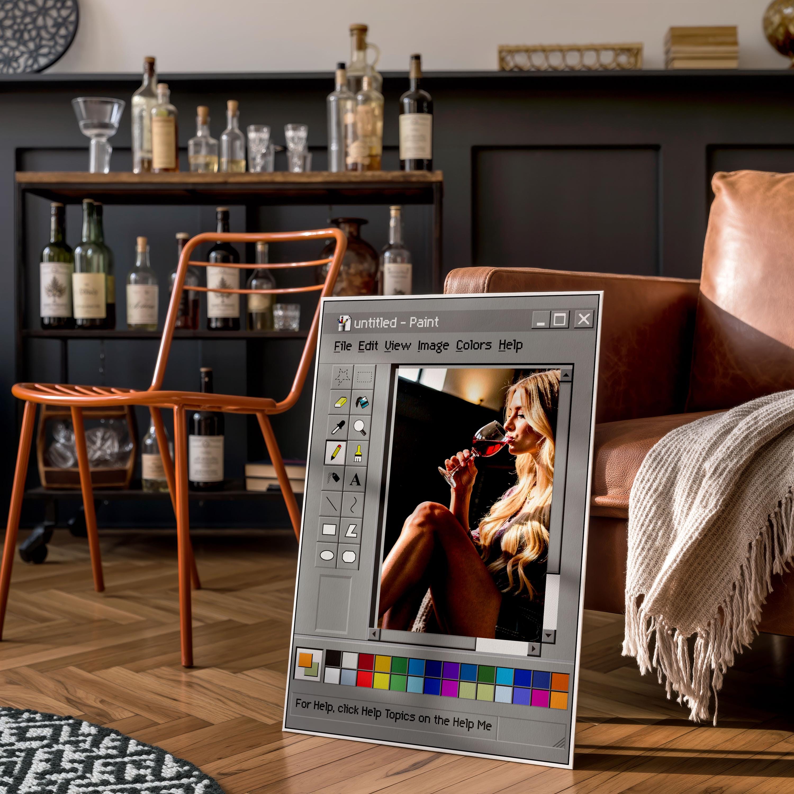 Ms Paint Style Mirror, Gray Pixelated Frame, Nostalgic Decor, Designer ...