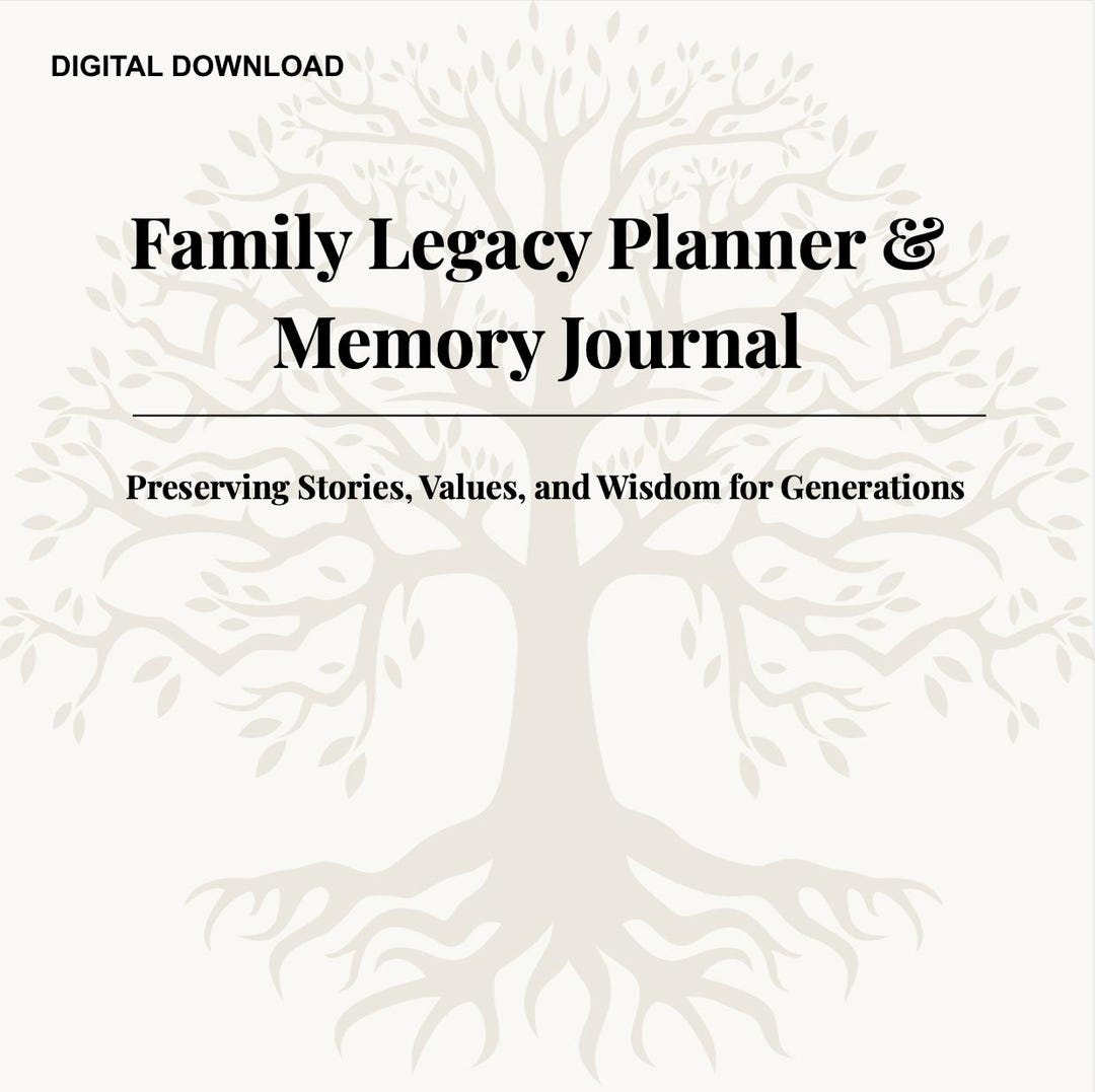 Family Legacy Planner and Memory Journal | Guided Printable Journal for ...