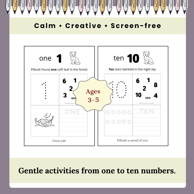 Counting Activity Pack. Numbers 1-10. for Kids 3–5. (digital Download ...