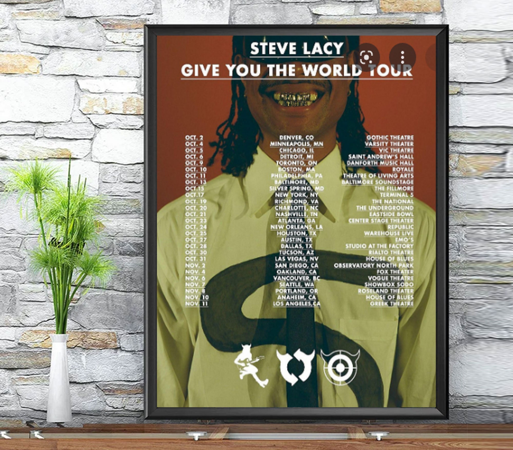 Steve Lacy Give You The World Tour 2022 Poster, Steve Lacy 2022 Poster ...
