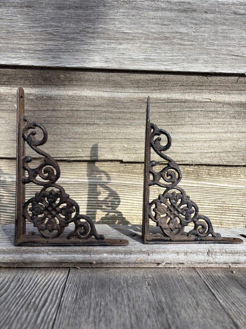 Cast Iron Bookshelf Brackets - Etsy