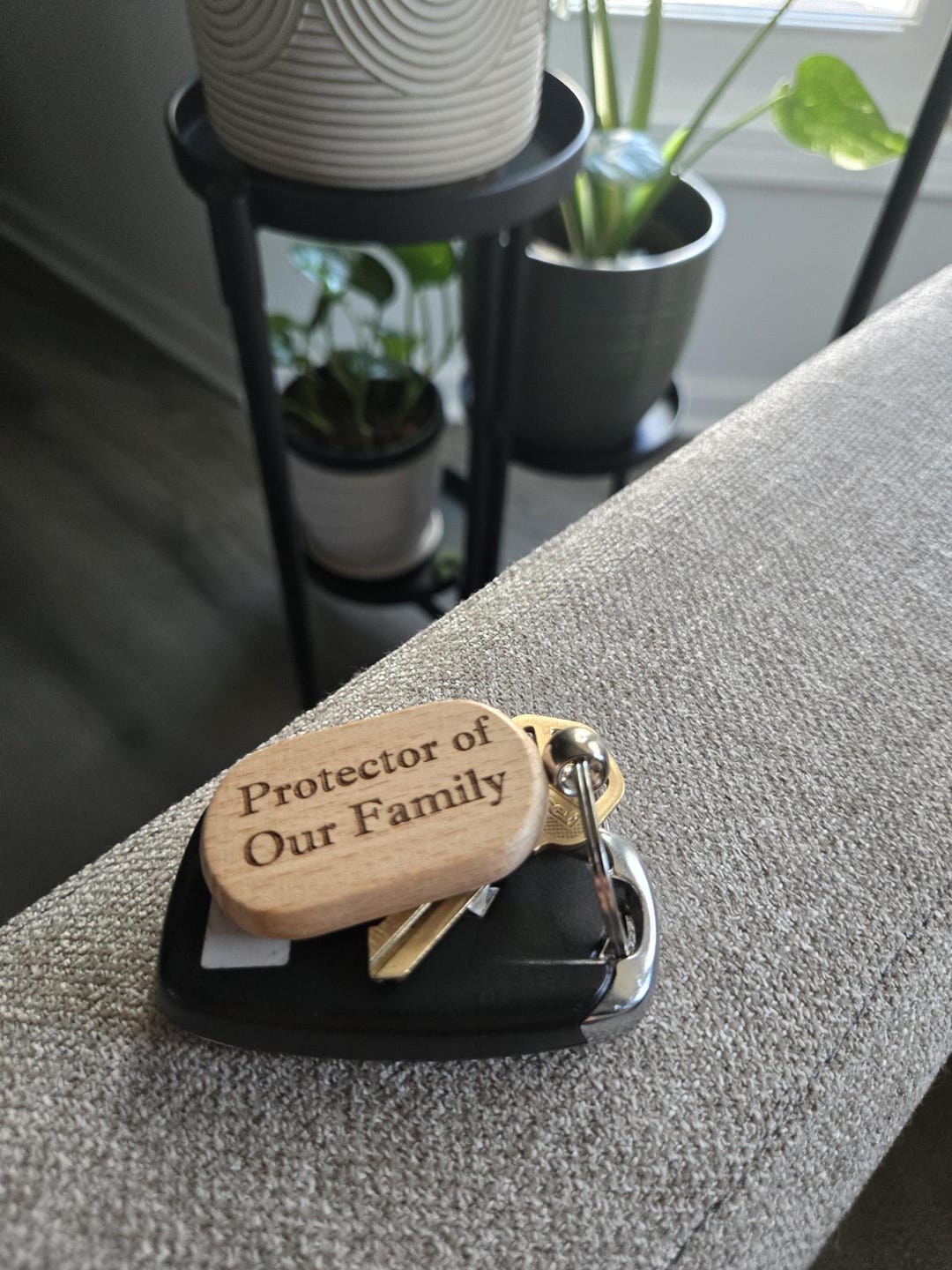Engraved Wood Keychain, Protector of Our Family, Husband Gift - Etsy