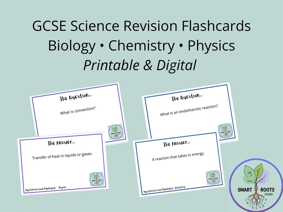 GCSE Science Flashcards | Biology Chemistry Physics | Printable ...
