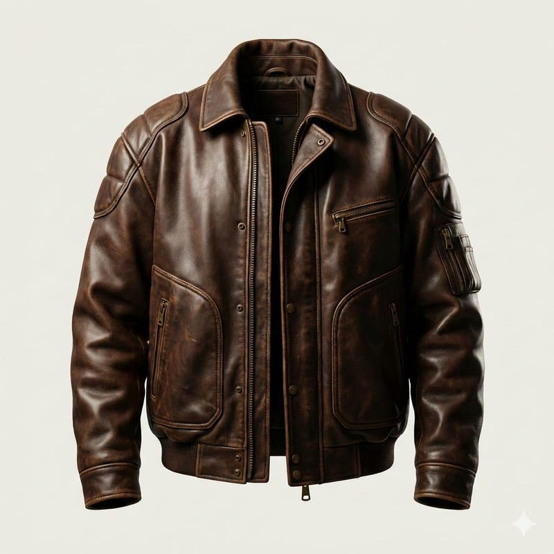 Utility Leather Jacket - Etsy
