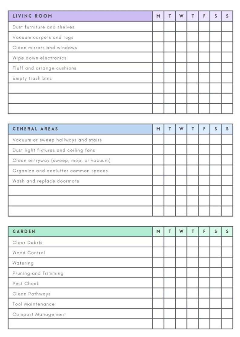 Printable Professional Cleaning Cheklist for Home or Office ...