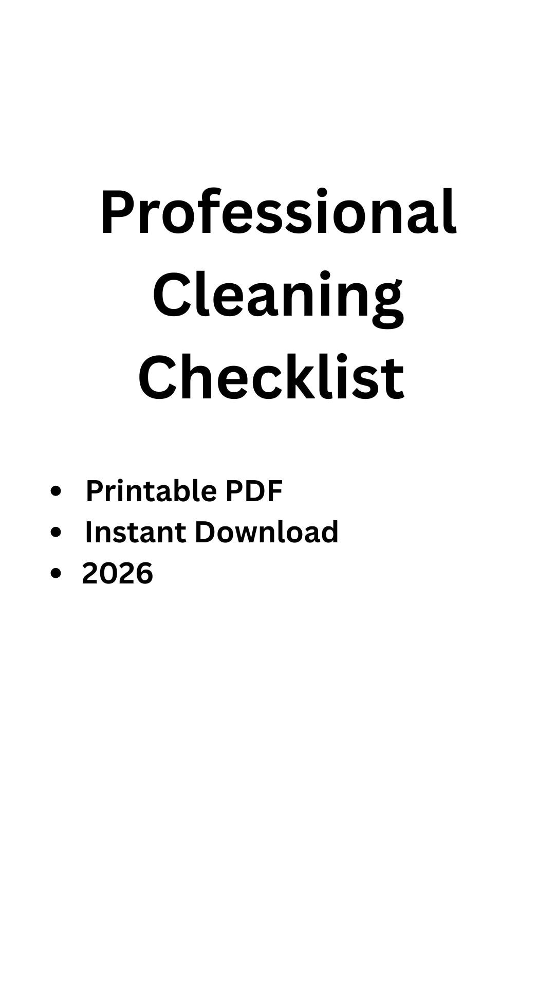 Printable Professional Cleaning Cheklist for Home or Office ...