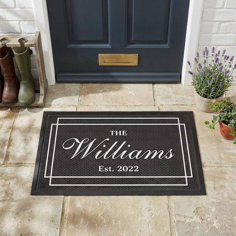 Modern Black Door Mat - Etsy