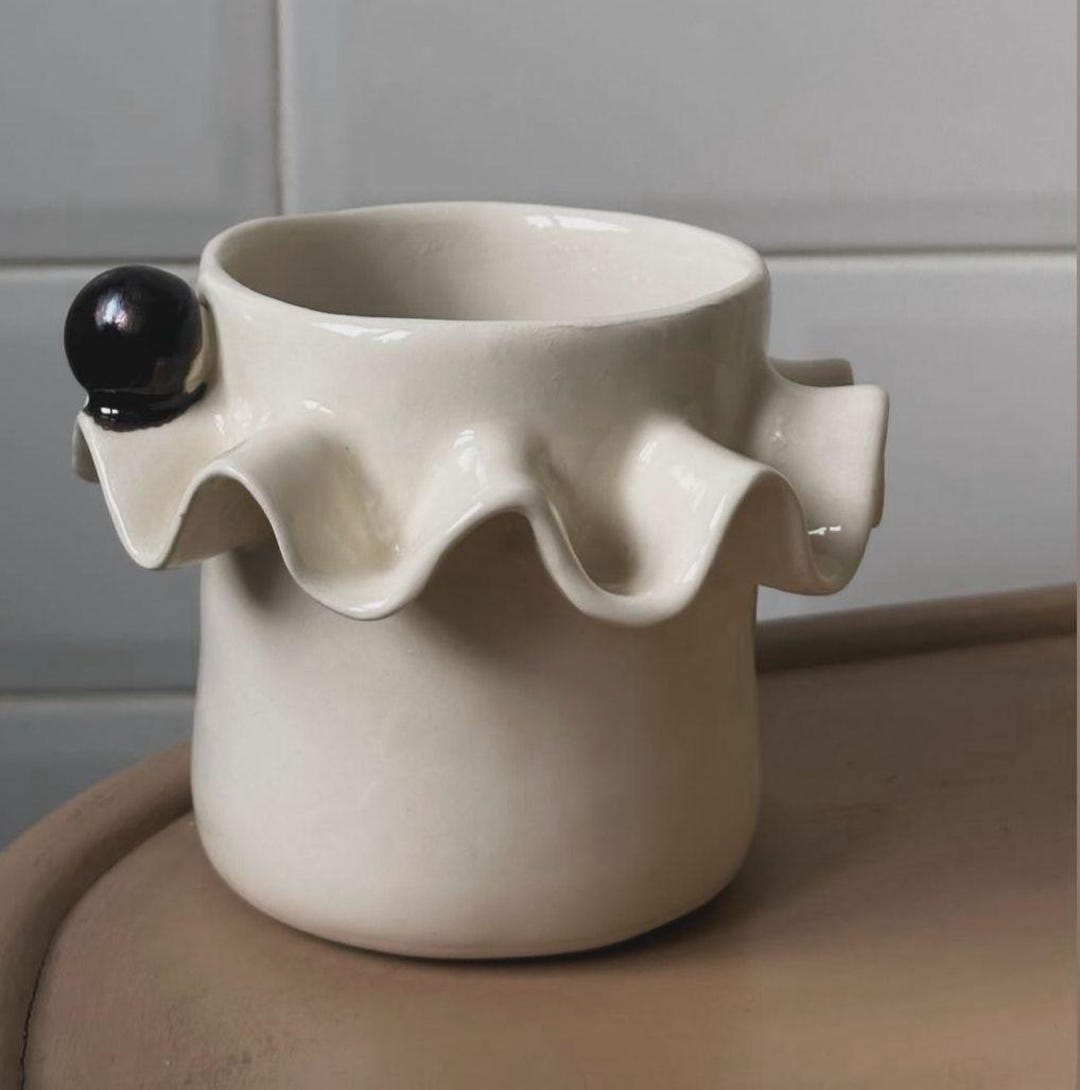 The Pierrot Mug - Ruffled Handmade Ceramic Coffee and Tea Cup - Etsy