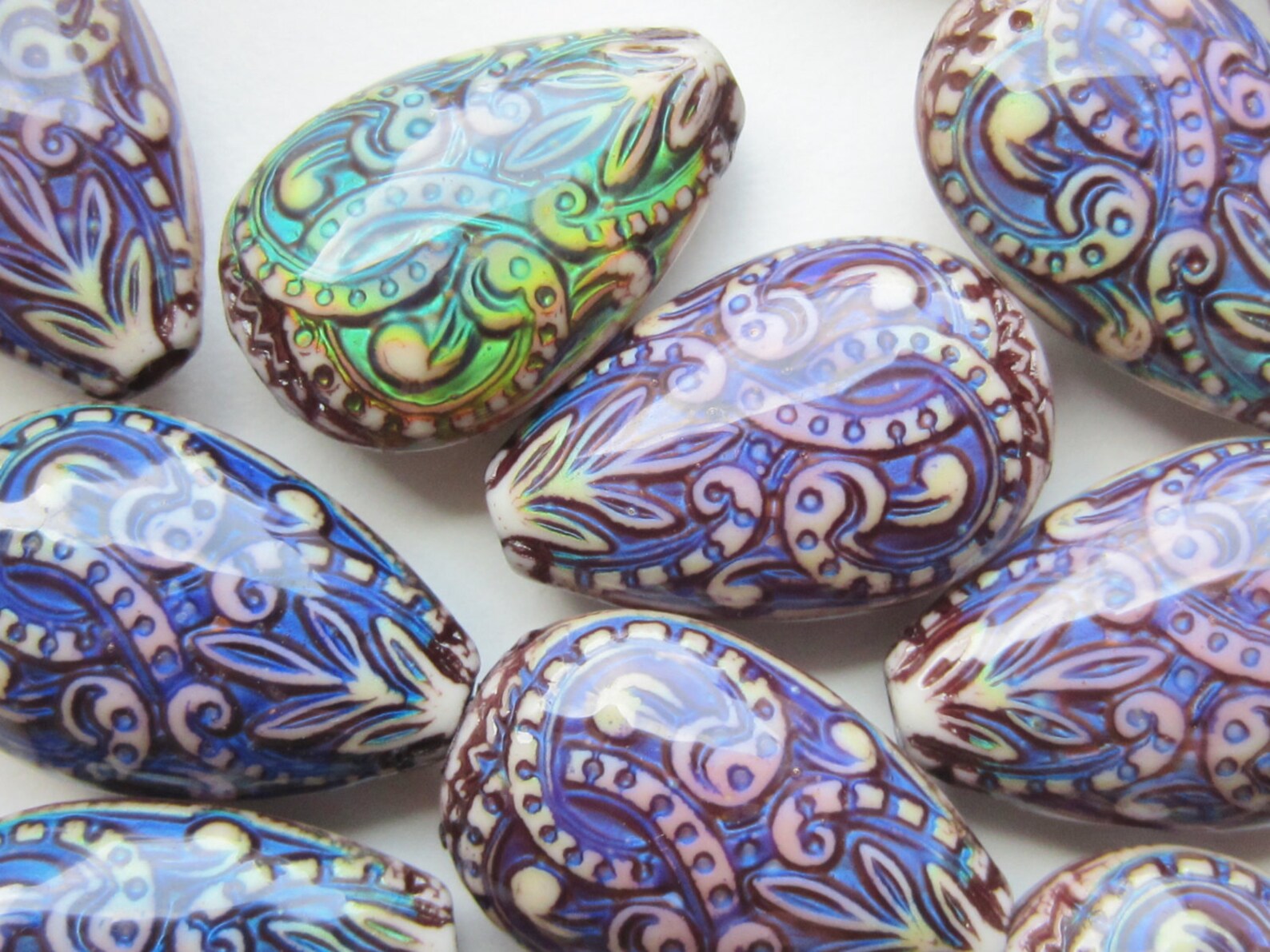 Mood Bead Mirage Bead Polymer Clay Bead Heat Sensitive Bead Fancy Flame ...