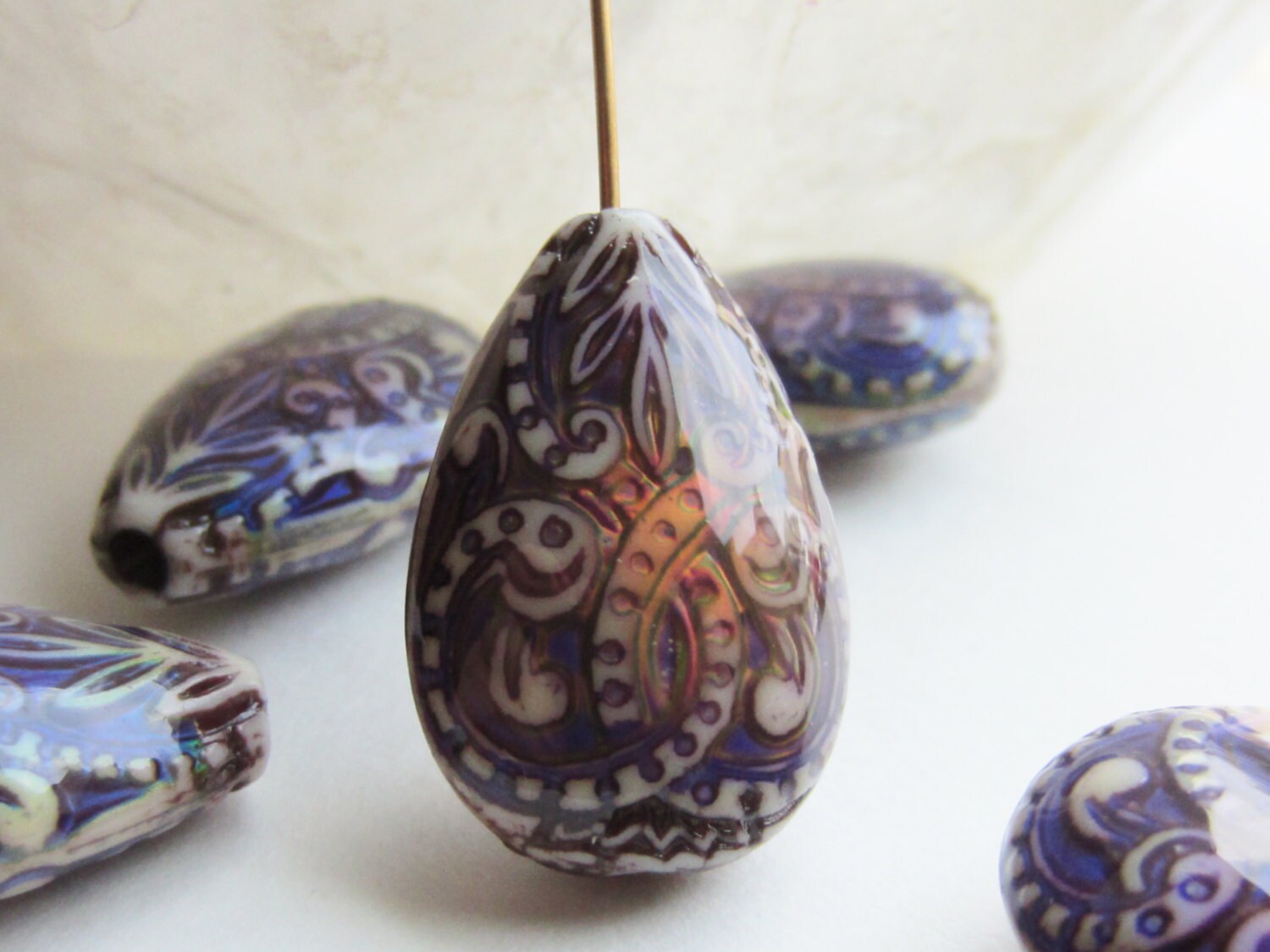Mood Bead Mirage Bead Polymer Clay Bead Heat Sensitive Bead Fancy Flame ...