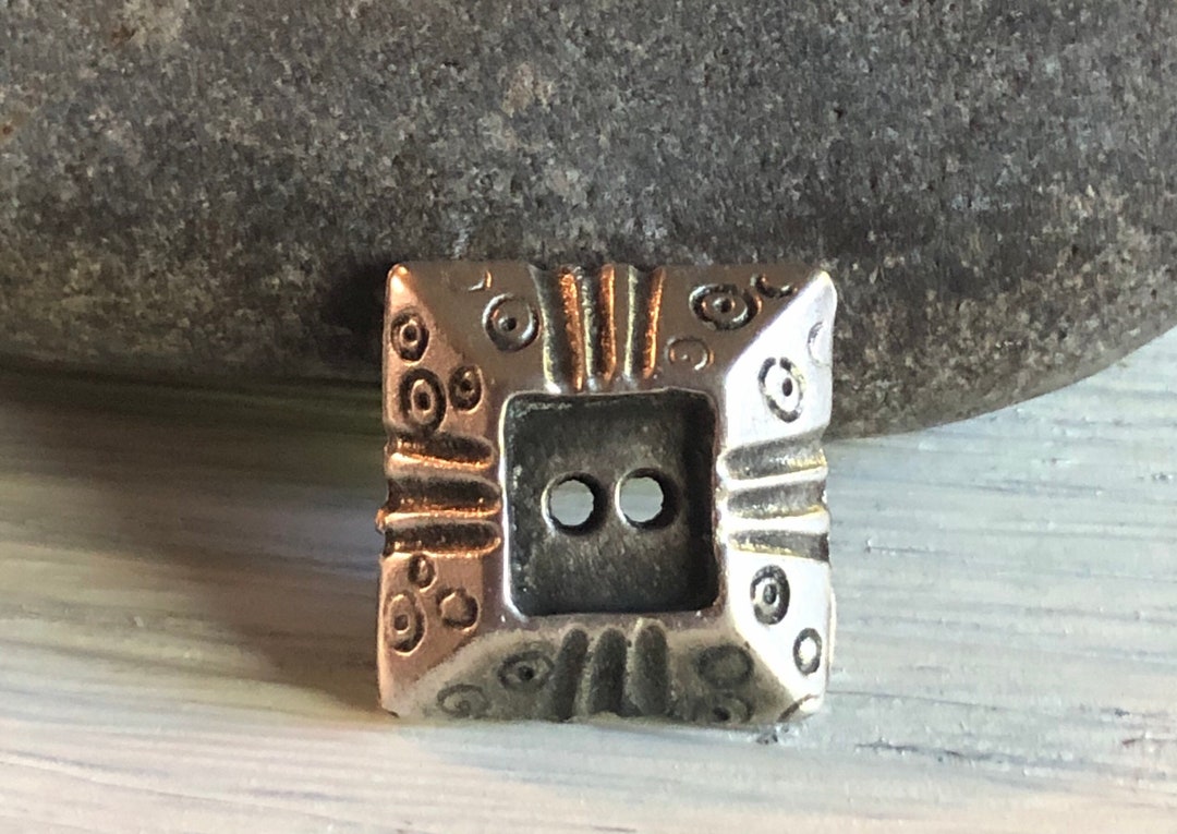 Greek Mykonos Button 20mm Square Pyramid Antique Pewter 1 Piece - Etsy