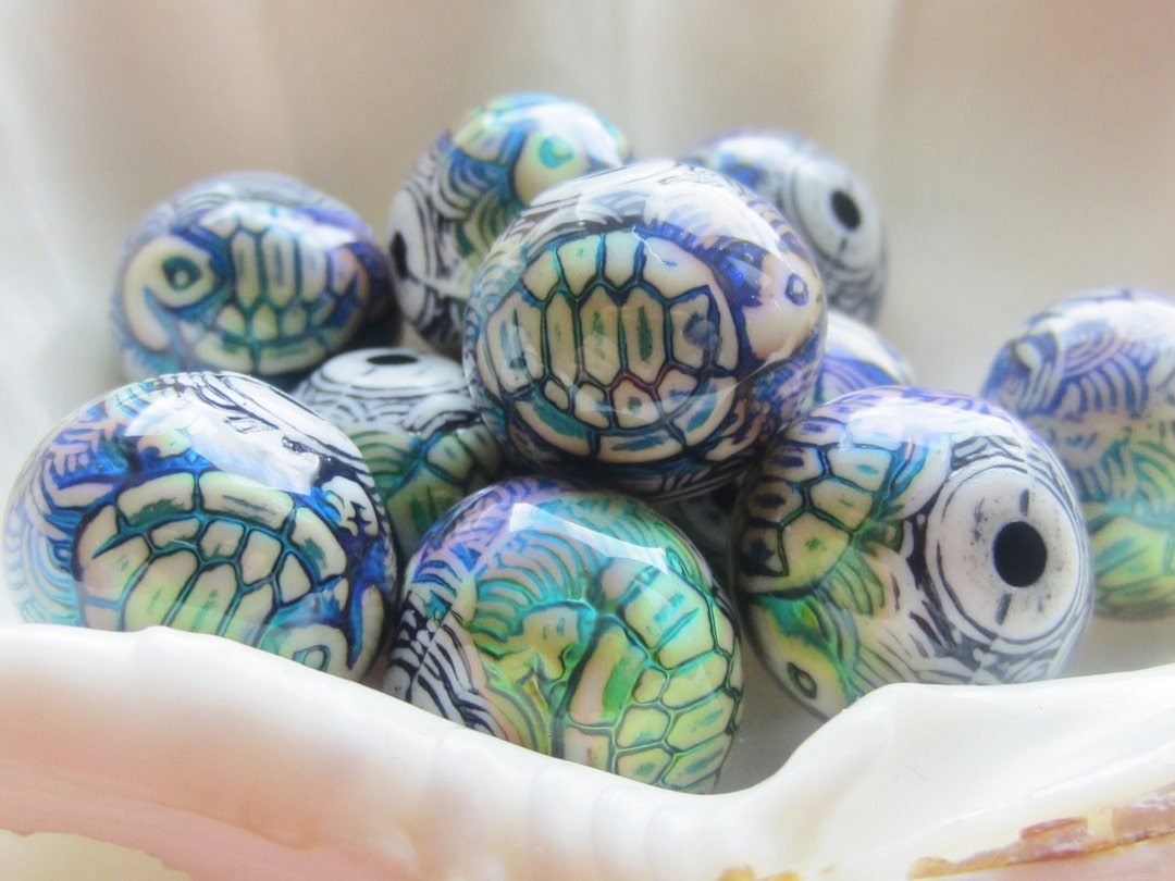 Mood Bead Mirage Bead Polymer Clay Bead Heat Sensitive Bead TURTLE ...