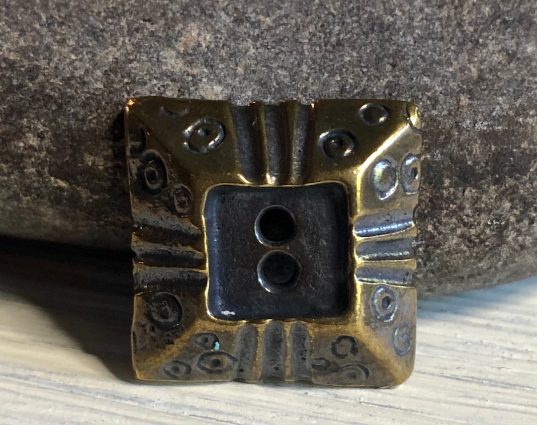 Greek Mykonos Button 20mm Square Pyramid Antique Brass 1 Piece - Etsy
