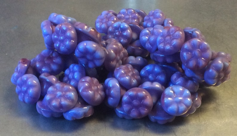 Czech Grape Flower Button Bead 12mm Purple Blue Mix 1 Strand | Etsy