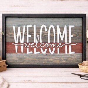 Reclaimed Wood Welcome Sign | Rustic Farmhouse Entryway Wall Decor - Etsy