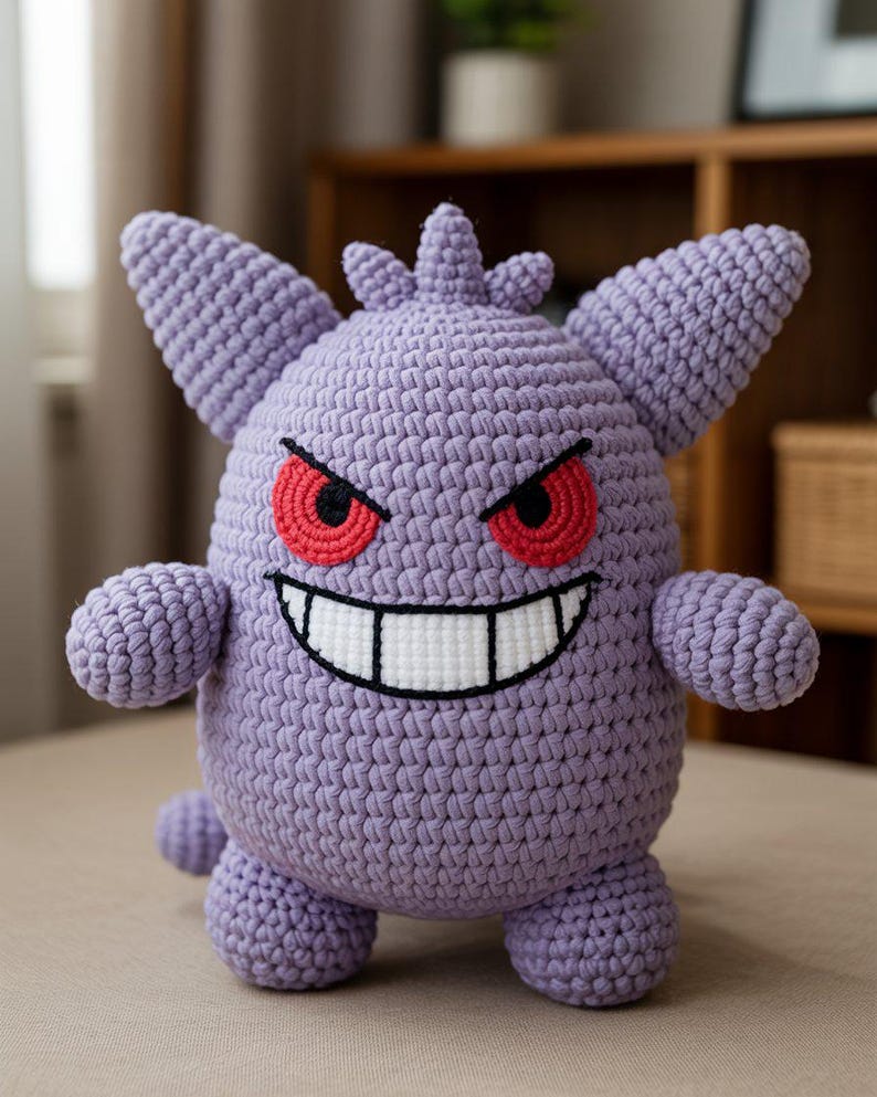 Gengar Pokemon Crochet Pattern PDF | Cute Gengar Amigurumi Plushie ...