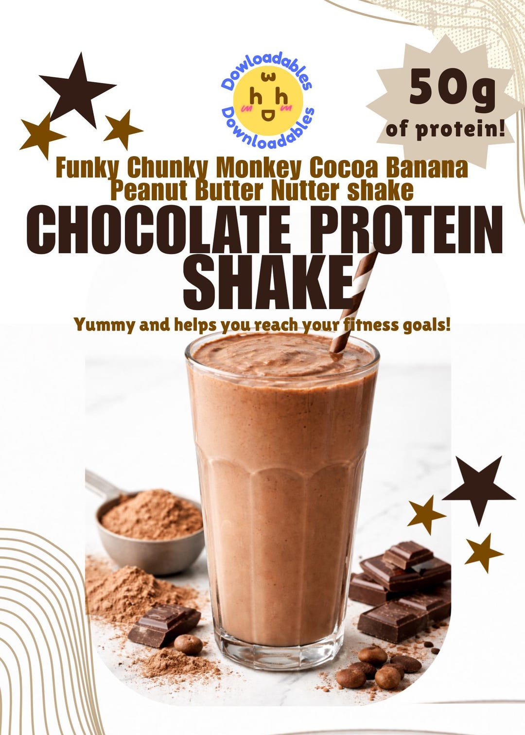 Funky Chunky Monkey Cocoa Banana Peanut Butter Nutter Shake - Etsy UK