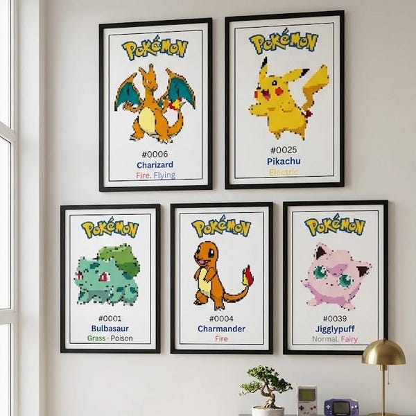 Pokemons Poster - Etsy UK