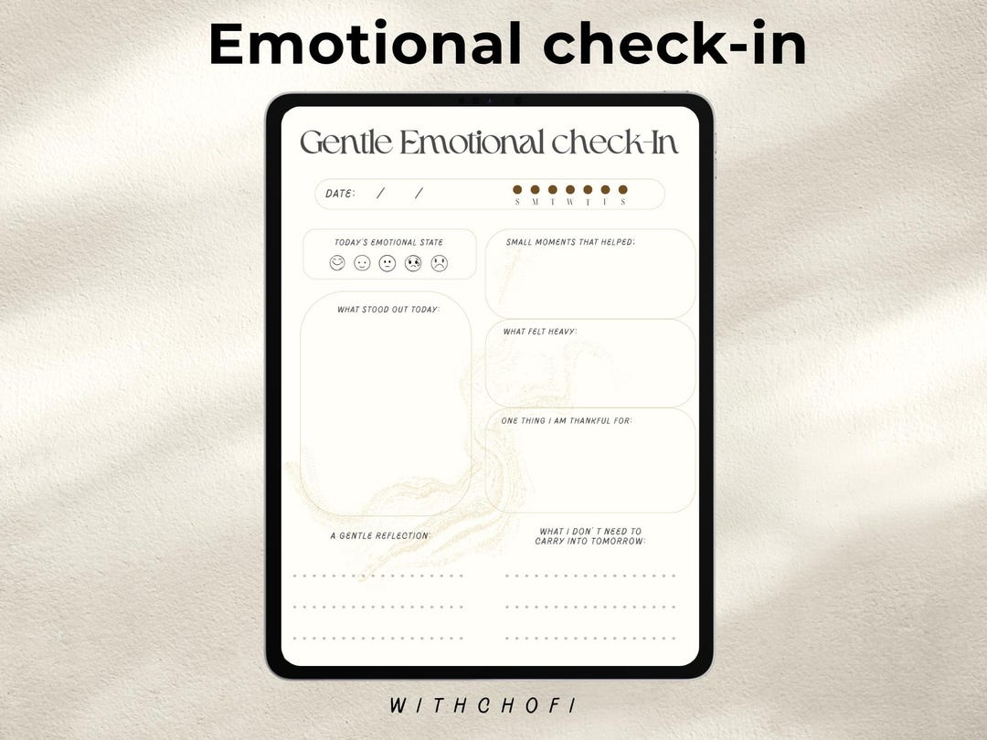 Gentle Emotional Check-in | Emotional Awareness Journal | Printable ...