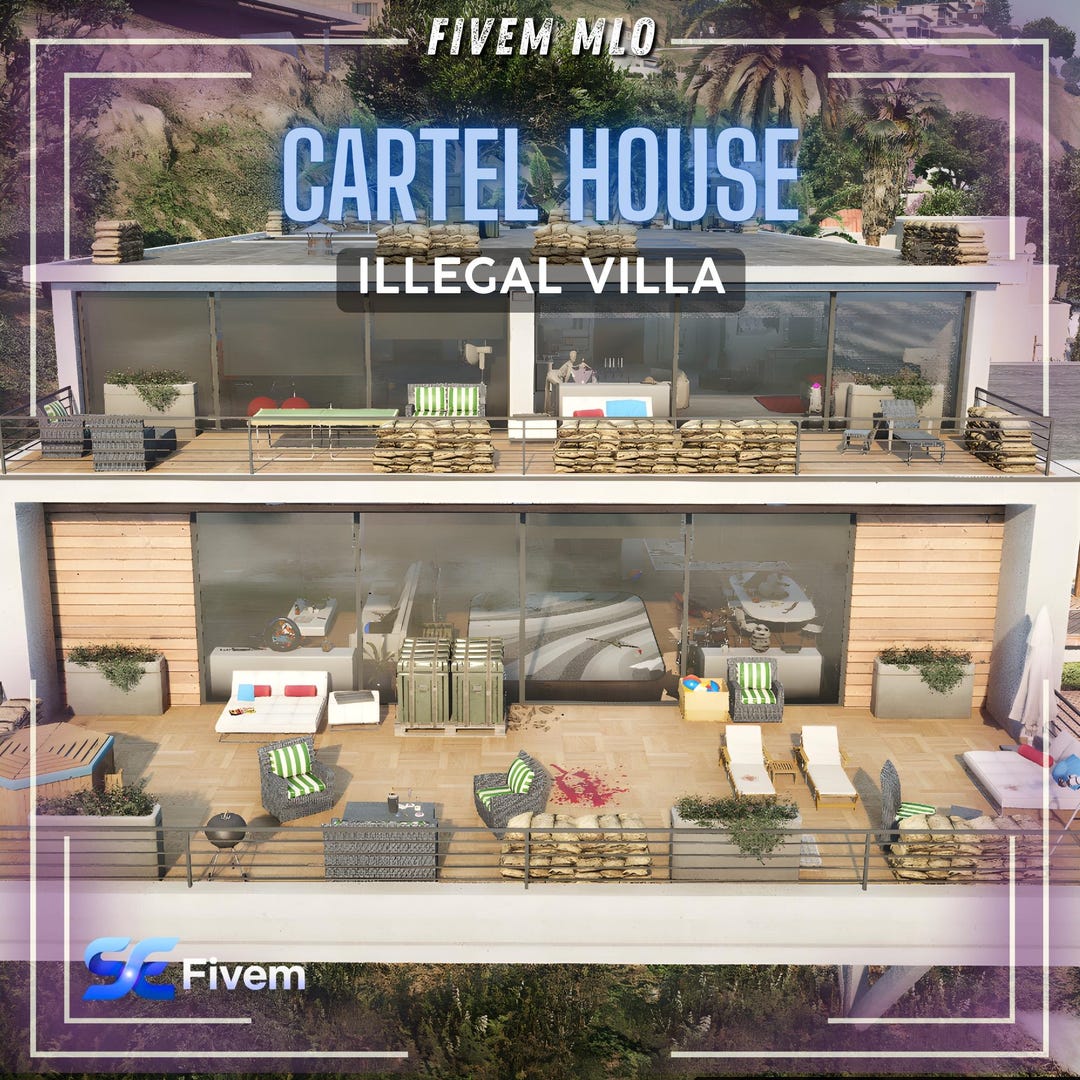 Cartel House Fivem MLO | Illegal Villa Roleplay Location | Luxury Crime ...