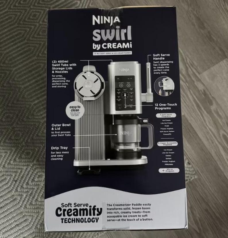 Ninja CREAMi Scoop and Swirl Ice Cream Shop 13-in-1 soft-serve ...