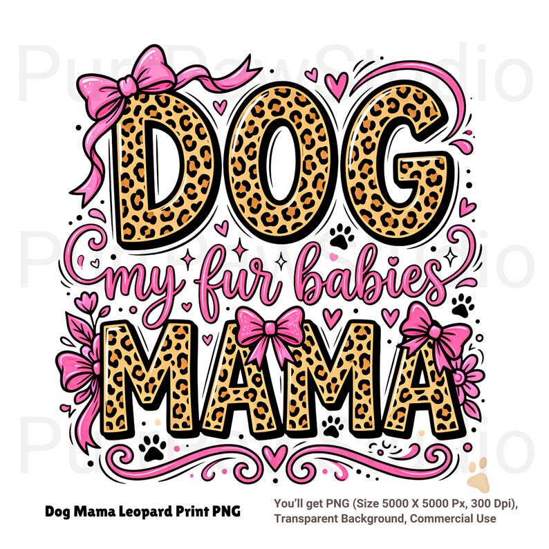 Leopard Dog Mama PNG Shirt – Dog Mom Gift, Pet Owner Apparel (digital ...
