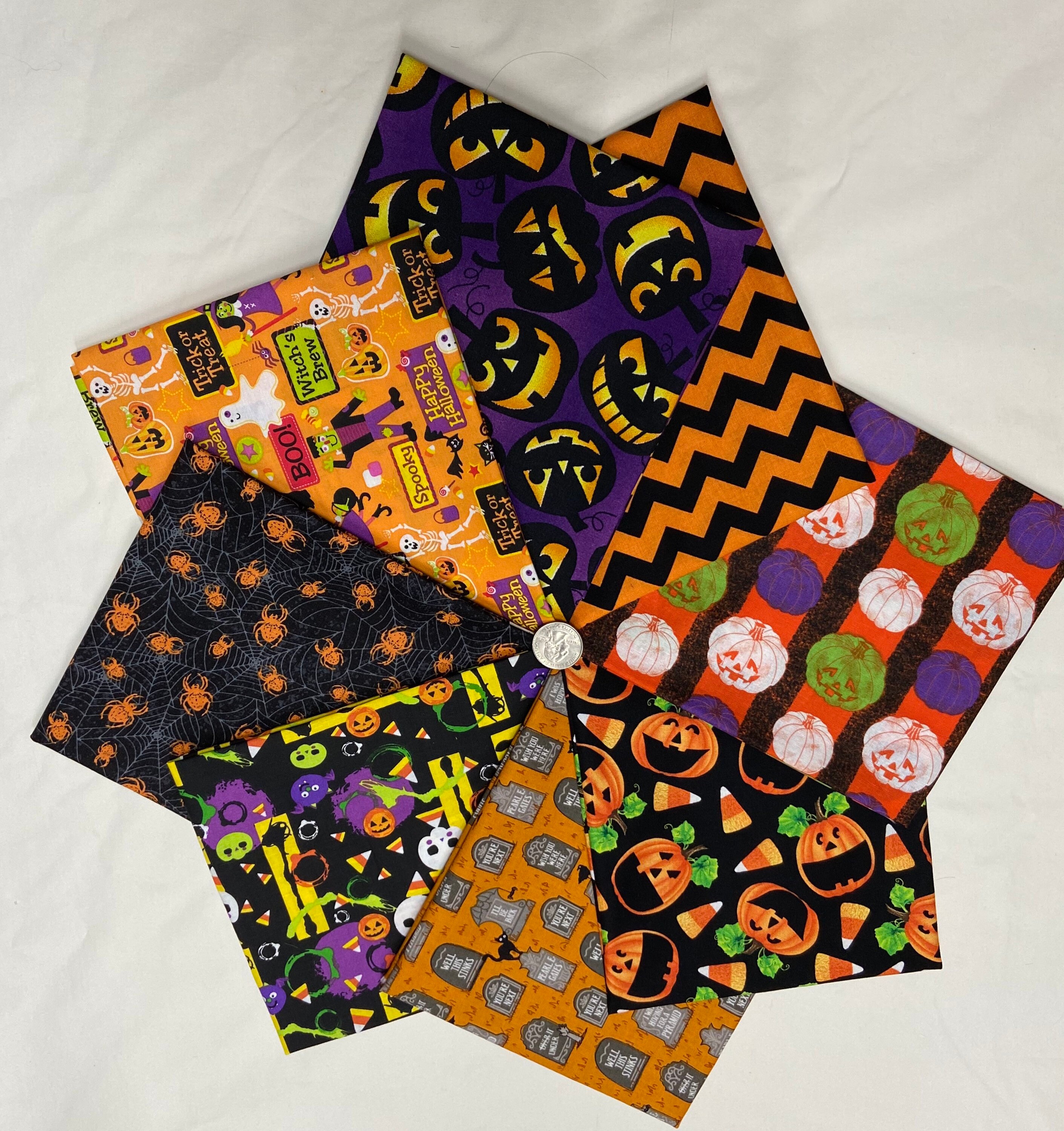 Fun Halloween Fat Quarter Collection 8 Prints. - Etsy