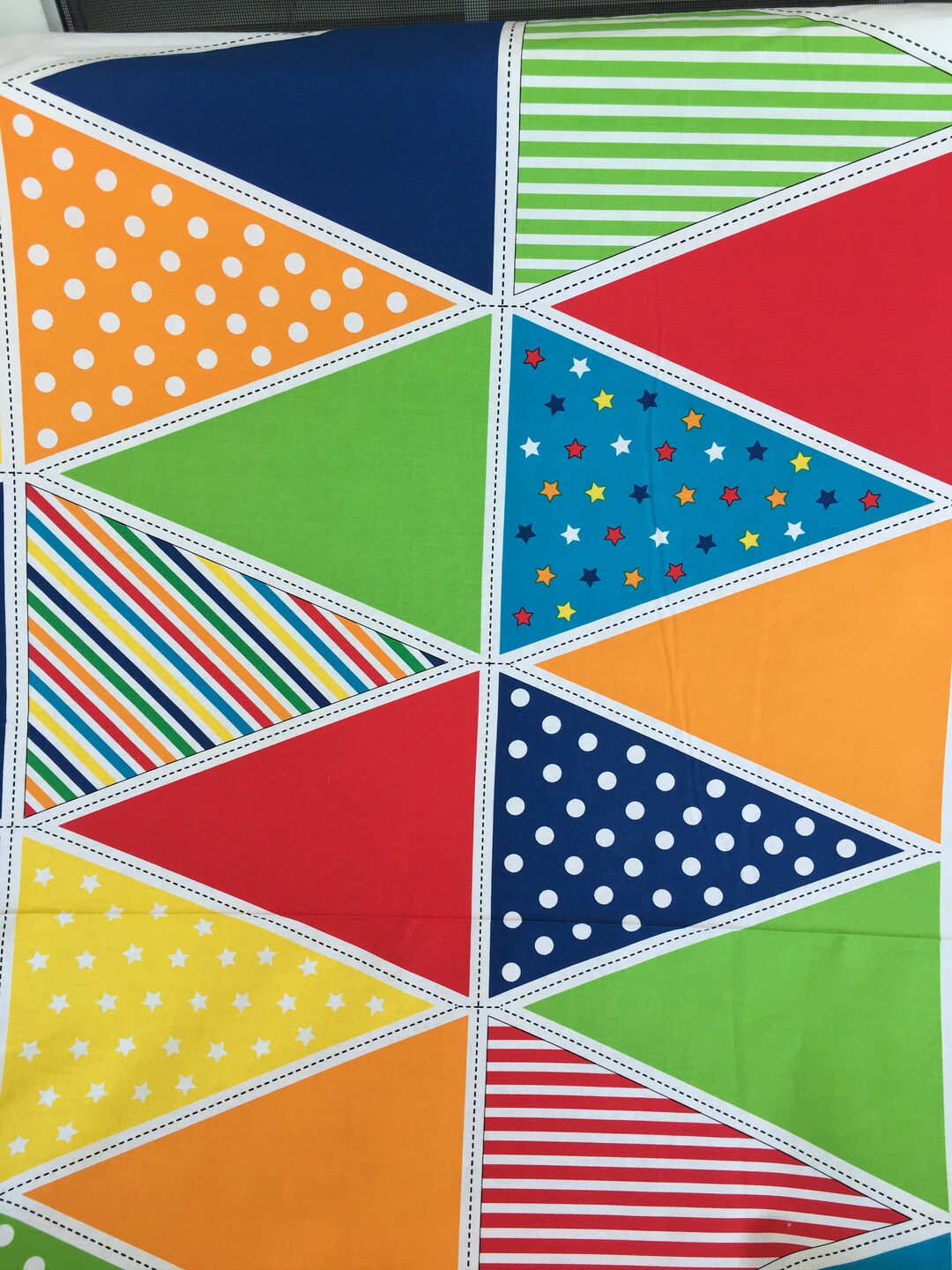 Bunting Fabric Panel - DIY Bright Colorful Fun - 44" Wide - Etsy