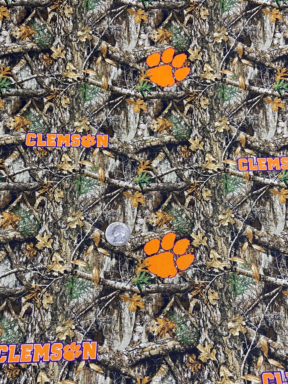 Clemson South Carolina Camo Cotton Fabric Fat Quarter 1/2 - Etsy