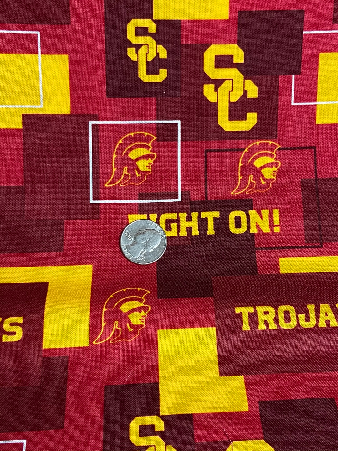 USC University of Southern California College Cotton Fabric FQ, Half ...