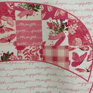Hope in Bloom Riley Blake Fabric Quilt Panel - 100% Cotton Cancer ...