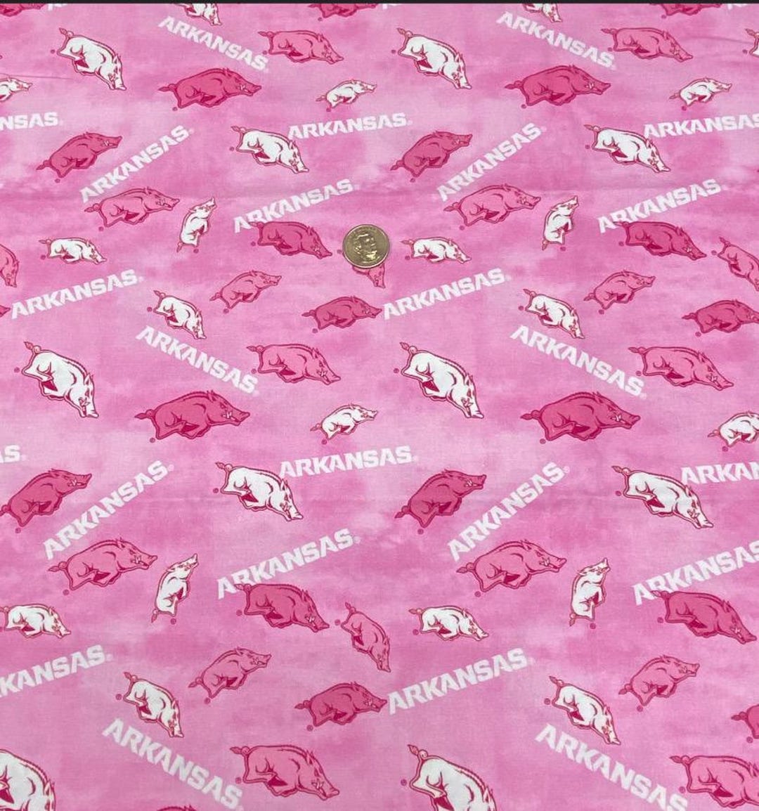 Arkansas Razorback Cotton Fabric - 1 Yd - Licensed Razorback Print - Etsy