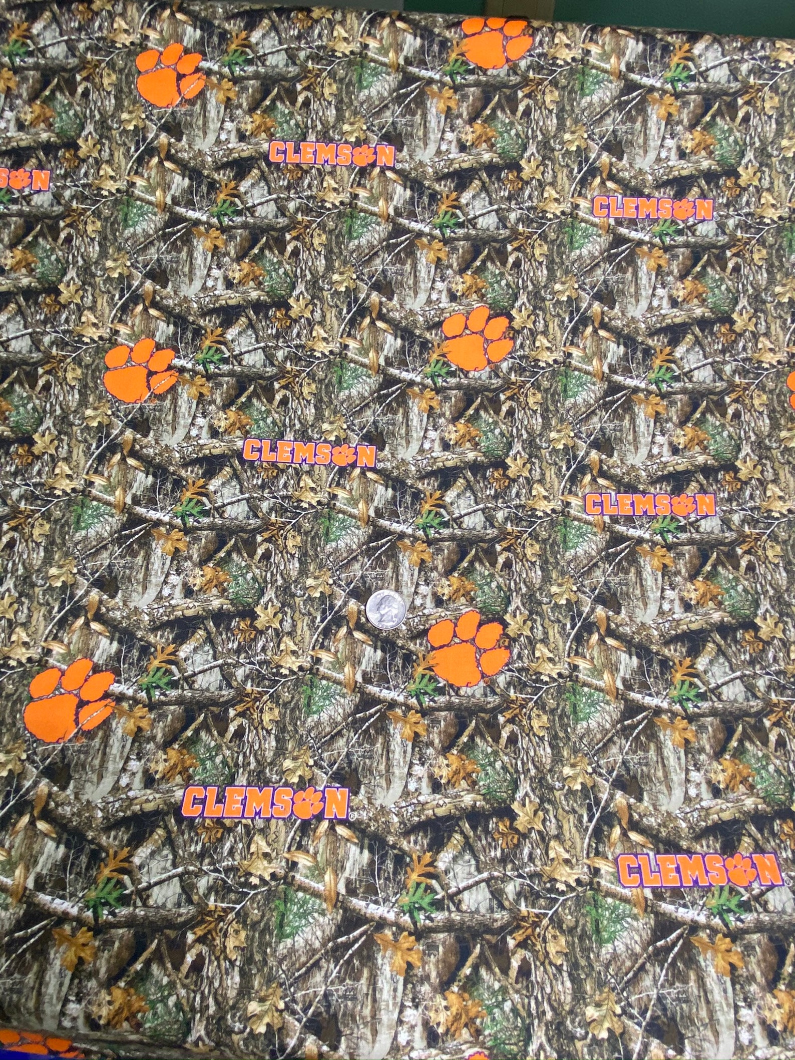 Clemson South Carolina Camo Cotton Fabric Fat Quarter 1/2 - Etsy