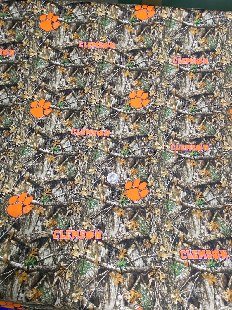 Clemson South Carolina Camo Cotton Fabric Fat Quarter 1/2 - Etsy