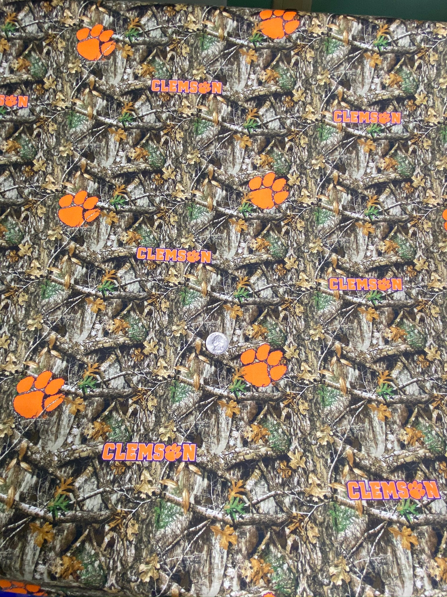 Clemson Tigers Camo Cotton Fabric - Licensed NCAA Print - Etsy