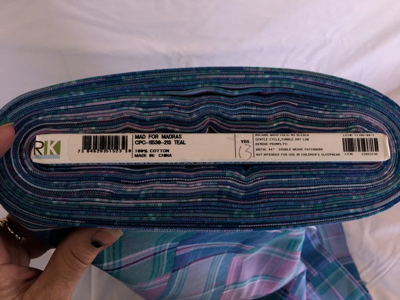 Mad for Madras Purple, Light Blue, and Teal Plaid Robert Kaufman 100% ...