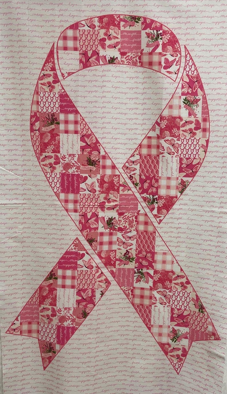 Hope in Bloom Riley Blake Fabric Quilt Panel - 100% Cotton Cancer ...