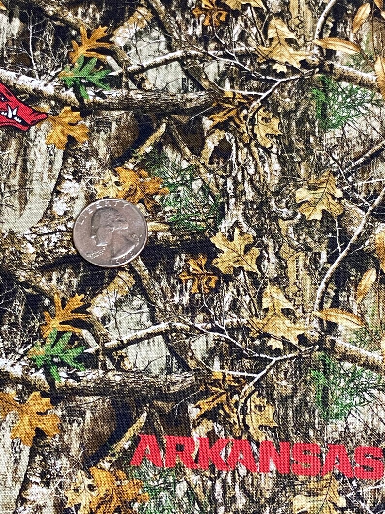 Arkansas Razorback Camo Cotton Fabric Fat Quarter Half and | Etsy