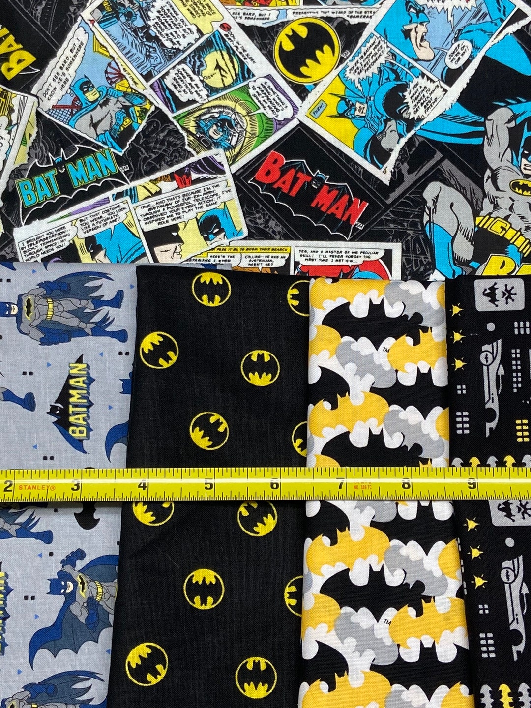Batman DC Cotton 5 Print Fabric Assortment Fat Quarter, Half Yard, Full ...