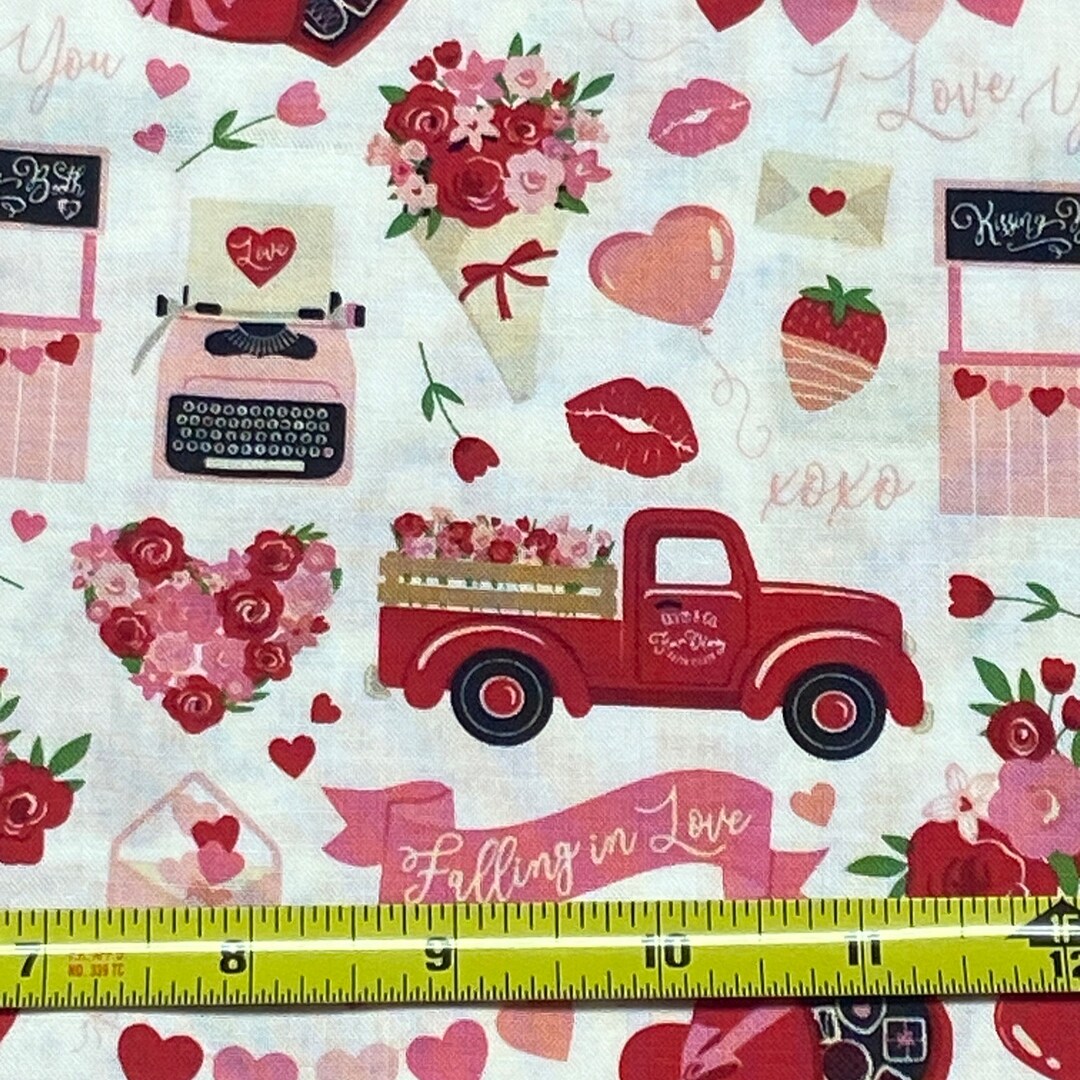 Riley Blake Falling in Love Heart Valentine Cotton Quilt Fabric by the ...
