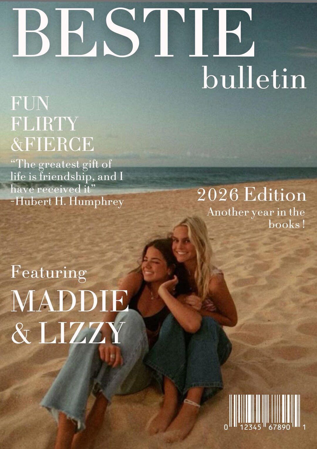 Friendship Magazine Template, Customizable Keepsake (digital Download ...