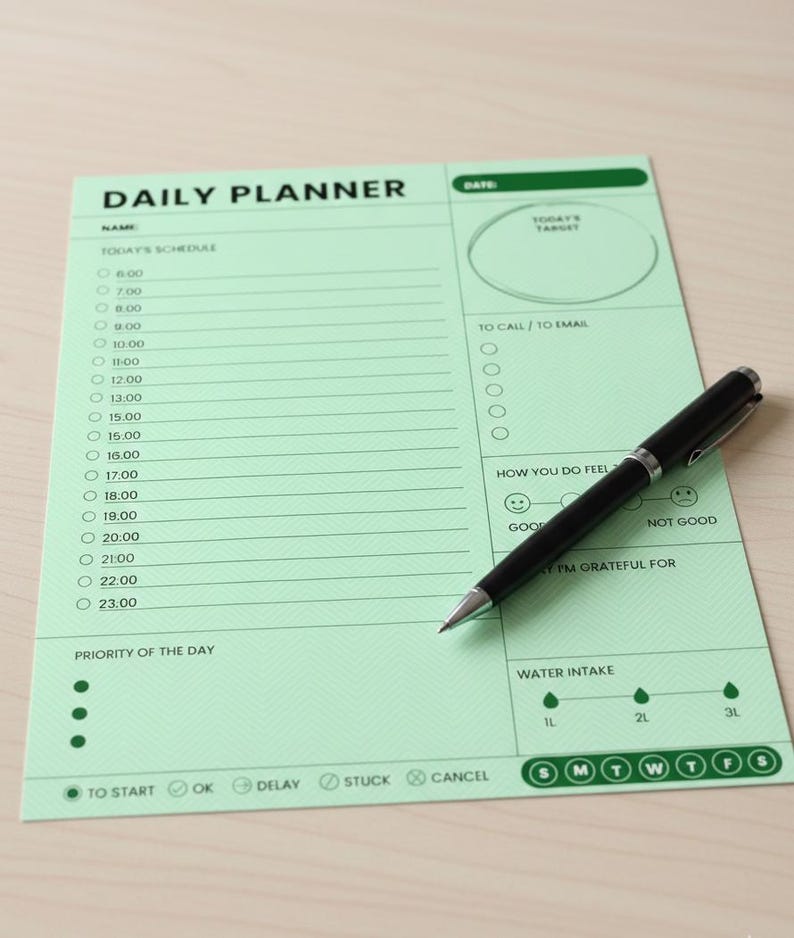 Minimalist Daily Planner Printable | Light Color Schedule (A4/US Letter ...