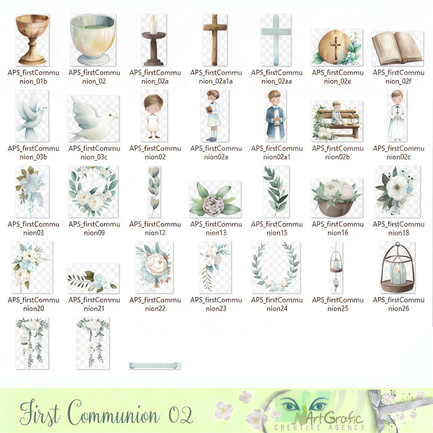 First Communion Vol 02 PNG Clipart Digital Scrapbooking and Print Your ...