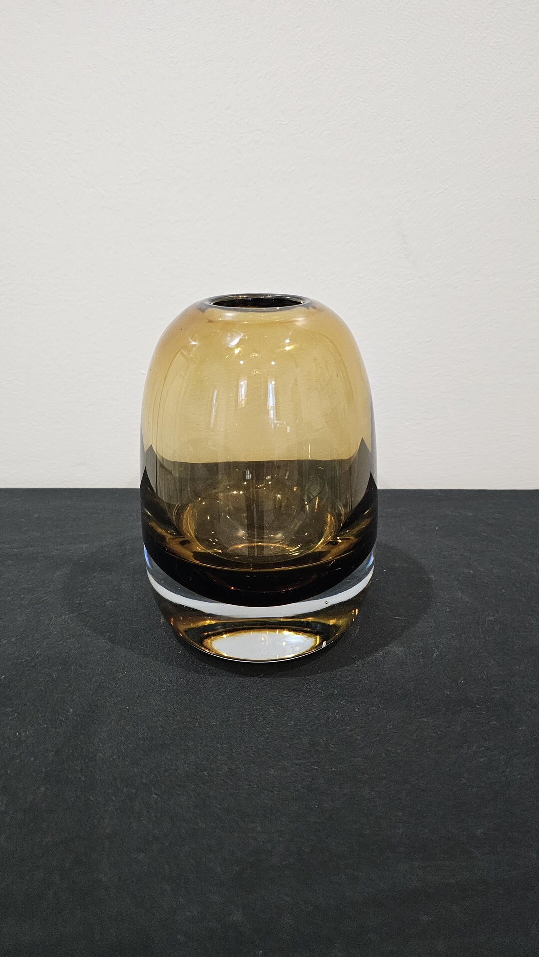 Transparent Glass Vase Heavy Amber Colored MCM Modern Style - Etsy
